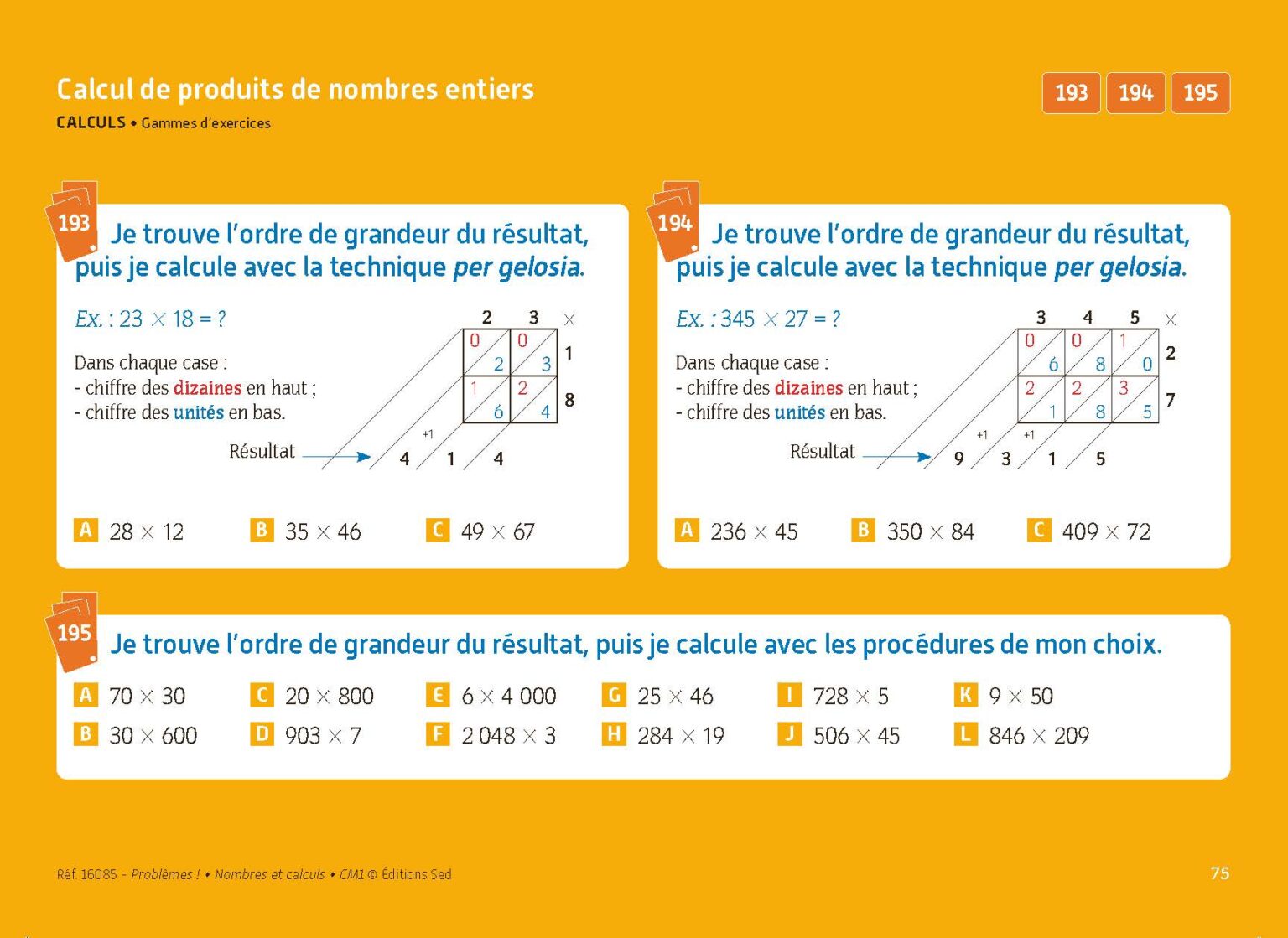 PROBLEMES ! – Nombres et calculs – CM1 – Editions-sed