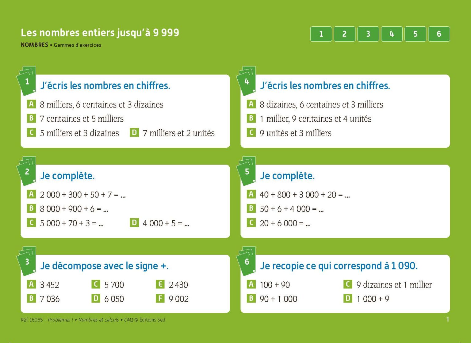 PROBLEMES ! – Nombres et calculs – CM1 – Editions-sed