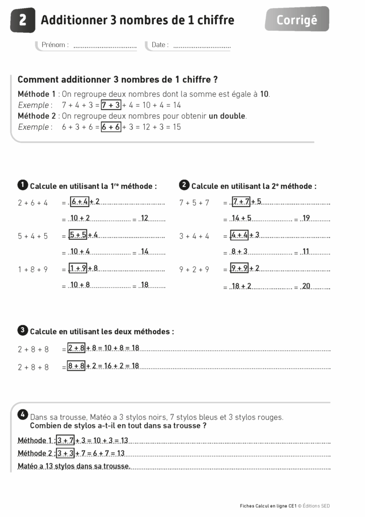 GYM DES MATHS – Calcul mental – Calcul à la ligne – CE1 – Editions-sed