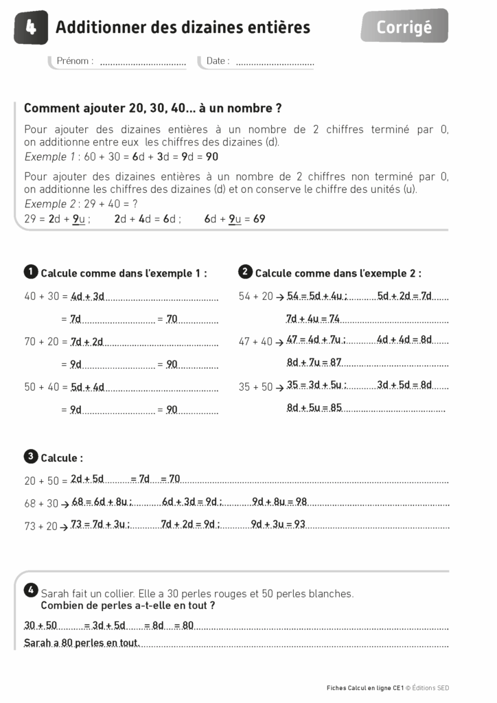 GYM DES MATHS – Calcul mental – Calcul à la ligne – CE1 – Editions-sed