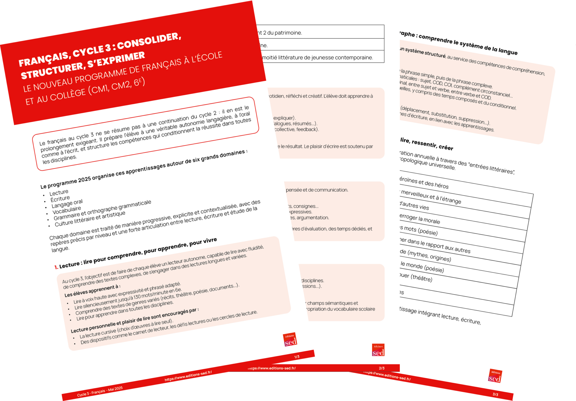 Les nouveaux programmes 2025 – Editions-sed