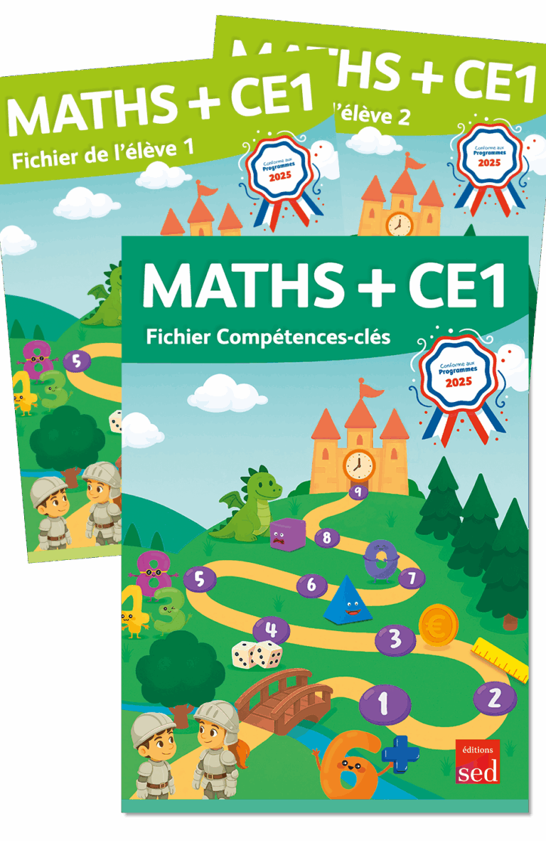 MATHS + – Lot de 3 cahiers – CE1 – PROGRAMMES 2025 – Editions-sed